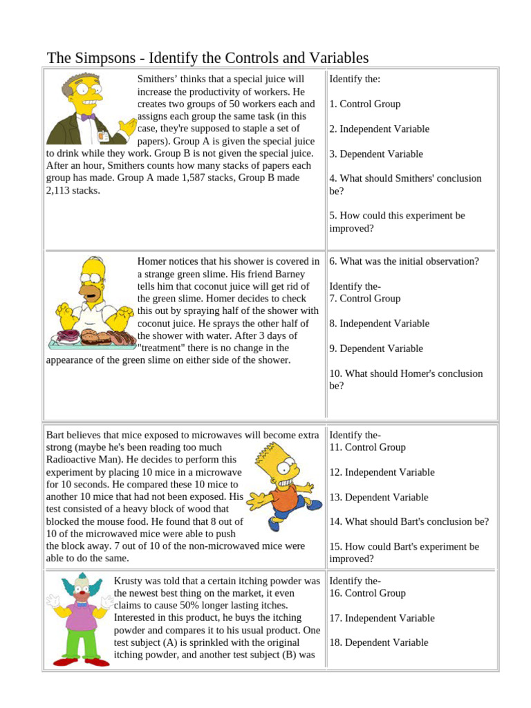 Scientific Method - Simpsons | PDF