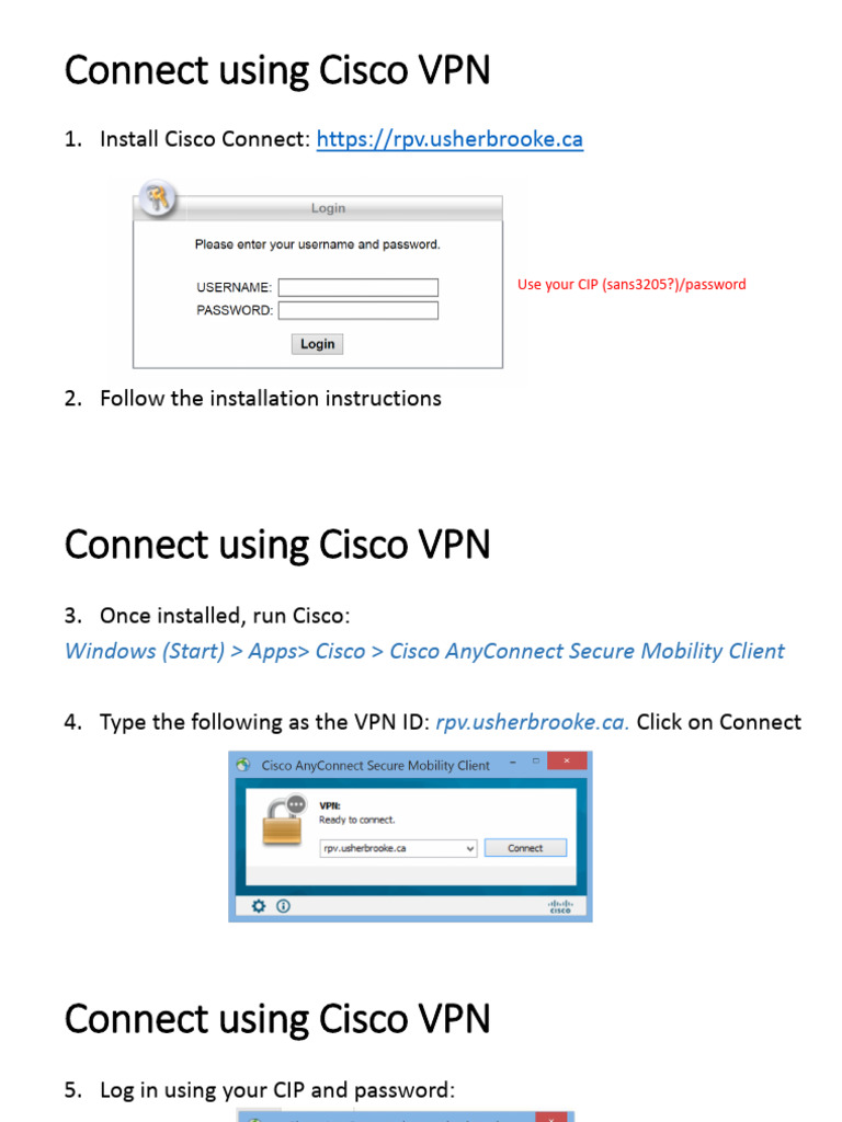 Connect Using Cisco VPN | PDF | Technology & Engineering