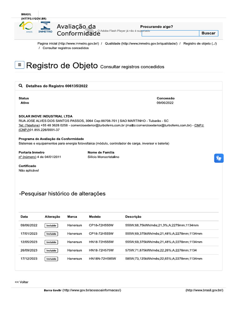 Certificado Módulo Hanersun 585w | PDF