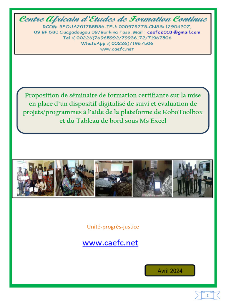 Formation sur Suivi et Évaluation Digitalisés | PDF | Application | Art