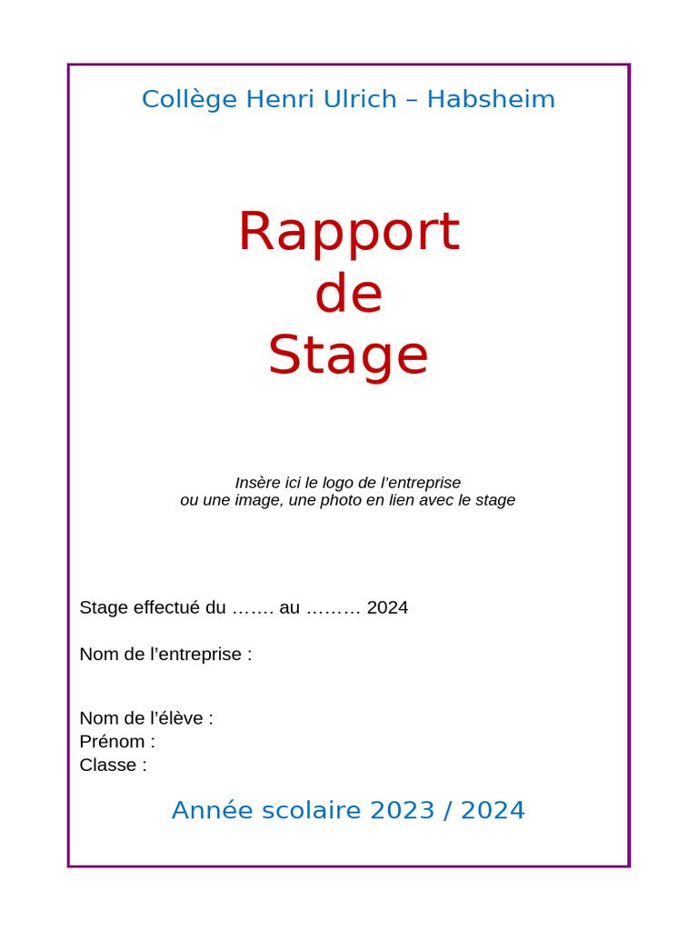 4. Rapport de stage - 2024 | PDF