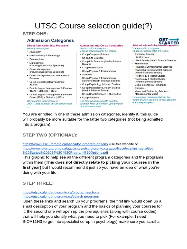 UTSC Course Selection Guide (-) | PDF