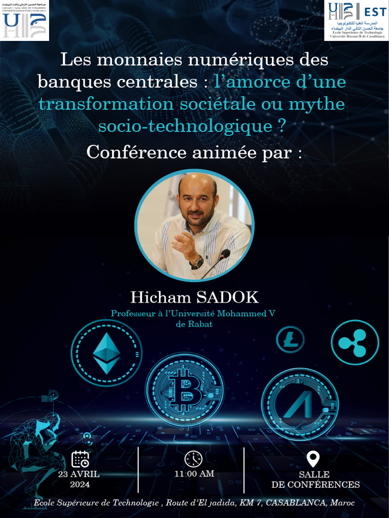 Conférence Prof Hicham SADOK - Les Monnaies Numériques | PDF