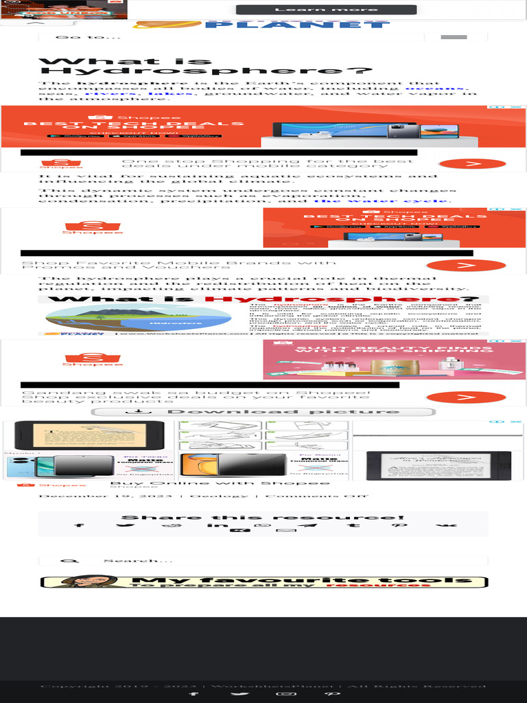 What Is Hydrosphere Definition of Hydrosphere | PDF | Water ...