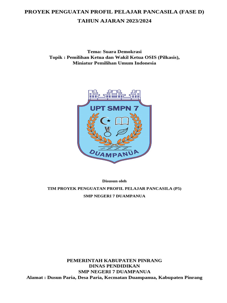 Modul Proyek p5 Smp 7 Duampanua | PDF