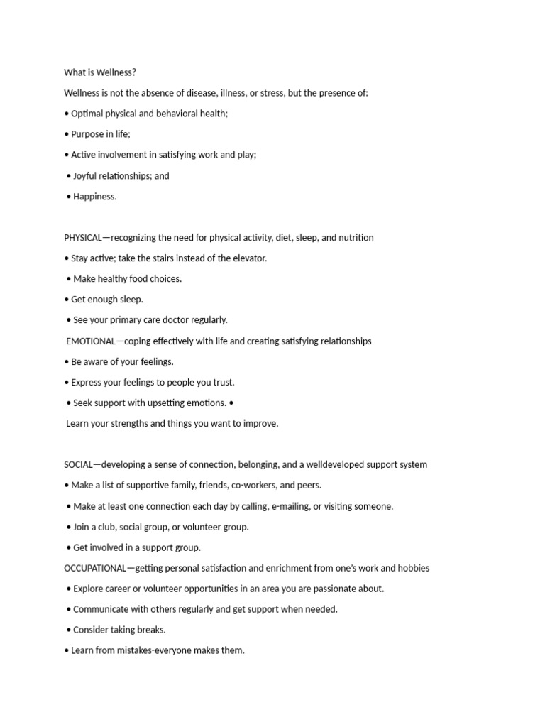 8 Dimensions of Wellness | PDF