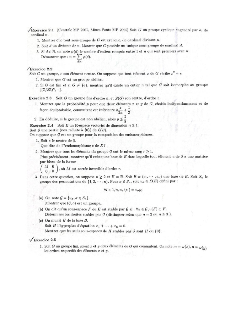 TD Algèbre Générale | PDF