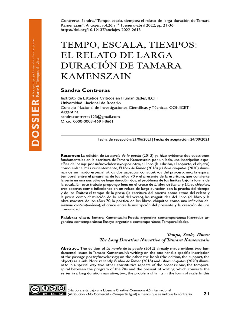 Sandra Contreras Sobre Kamenszain | PDF