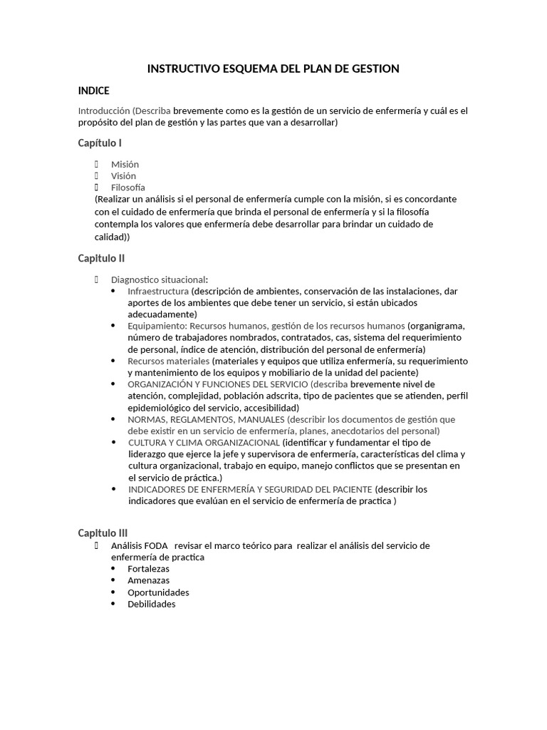 Instructivo Plan de Gestion | PDF
