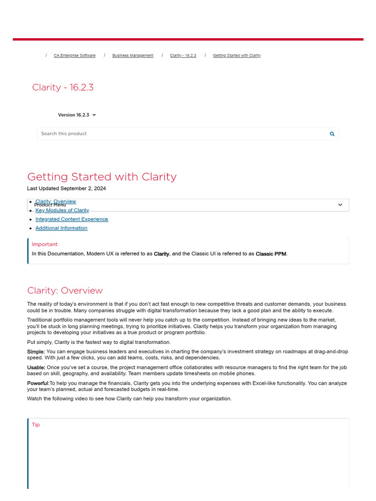 Clarity, and the Classic UI | PDF