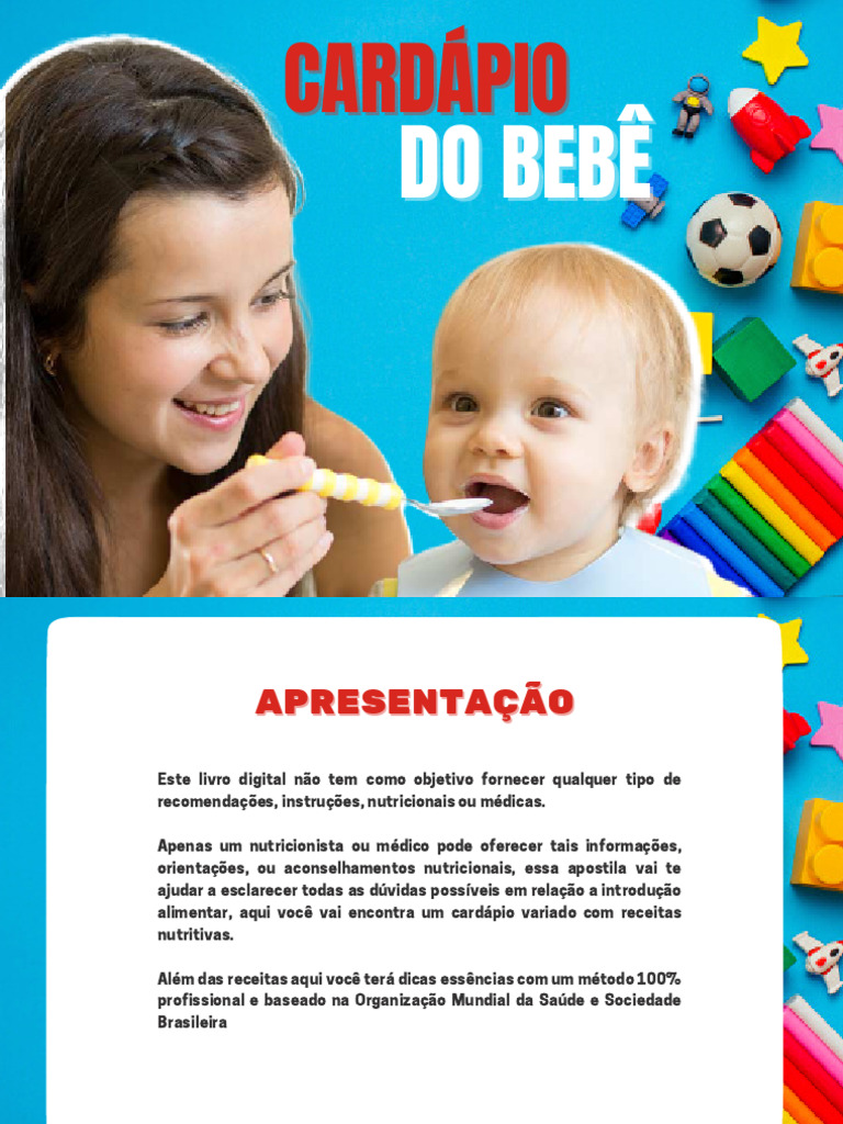 Receitas Cardápio Do Bebê | PDF