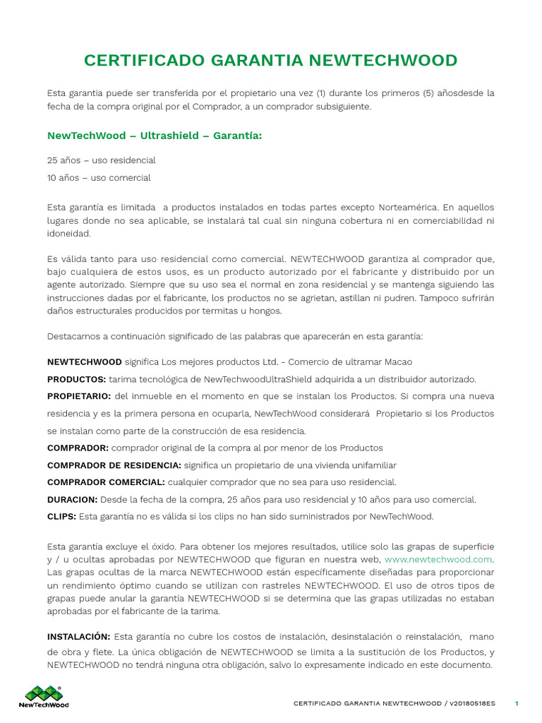 Certificado de Garantia | PDF