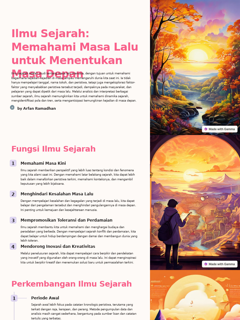 Ilmu Sejarah Memahami Masa Lalu Untuk Menentukan Masa Depan | PDF