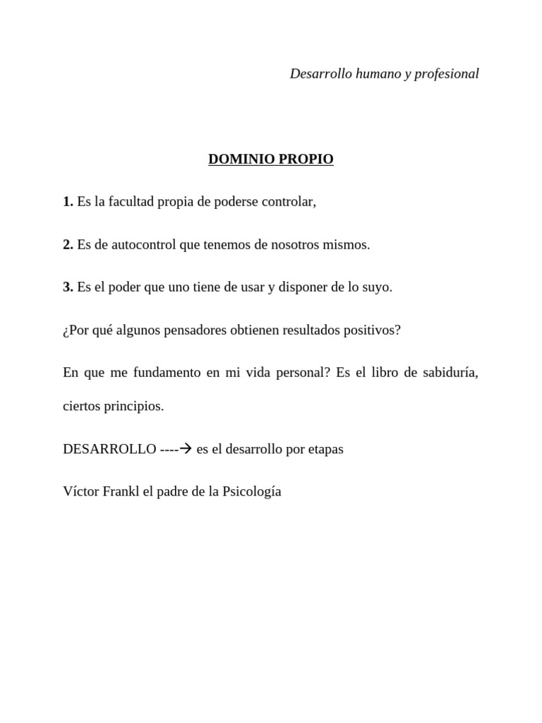 Dominio Propio | PDF