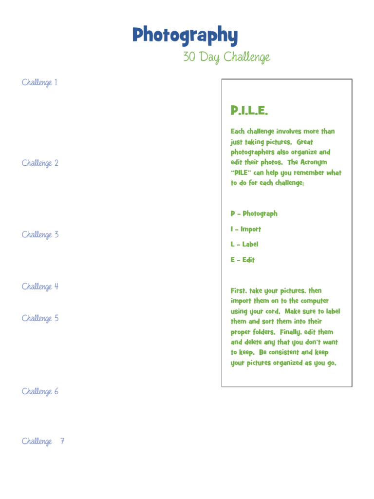 Photography Challenge | PDF