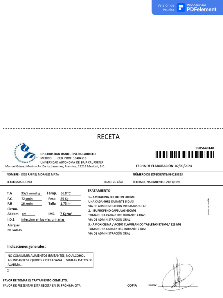 Primer Receta | PDF | Medicina | Drogas