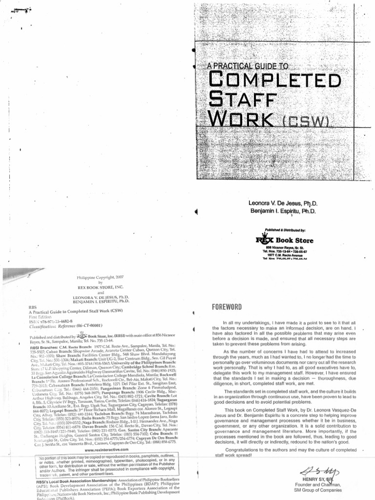 A Practical Guide To Completed Staff Work . | PDF