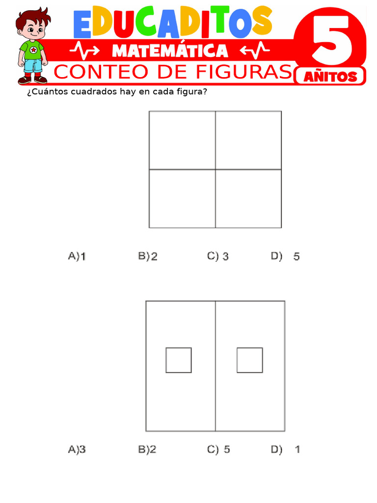 Conteo de Figuras para Ninos de 5 Anos | PDF