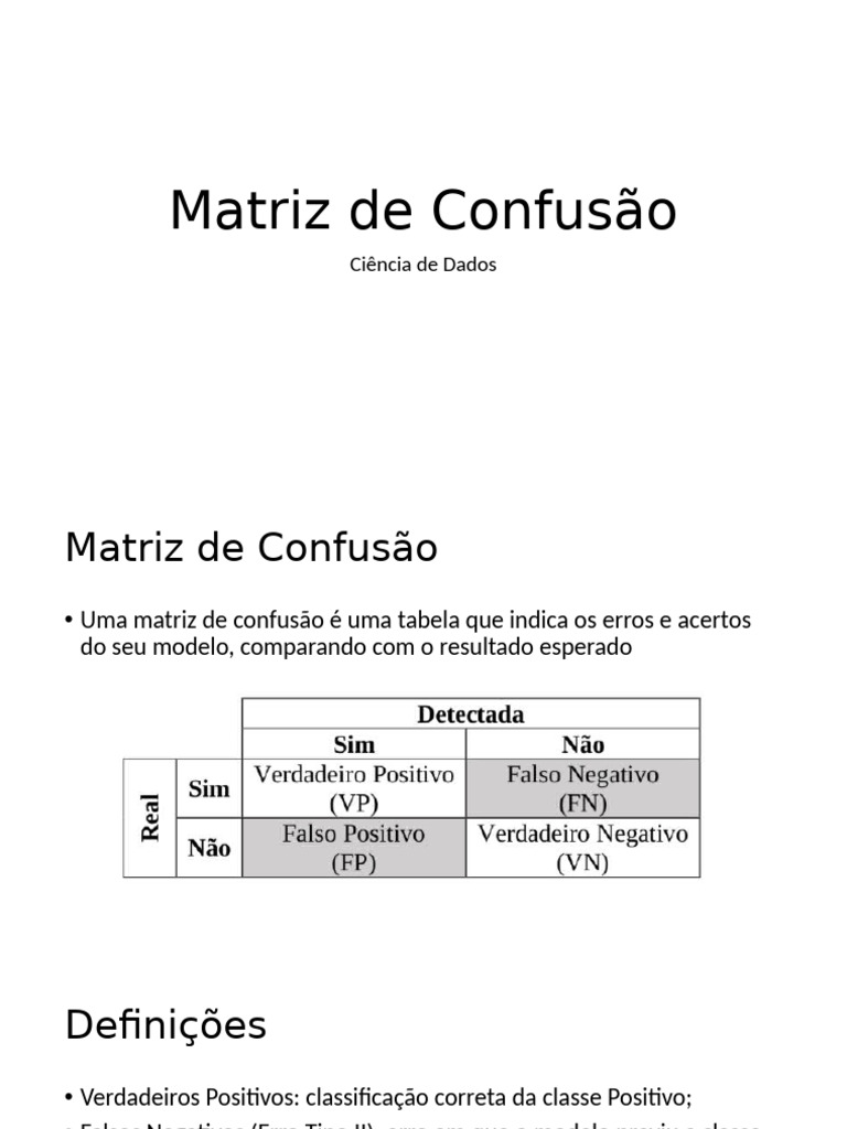 Matriz de Confusão | PDF