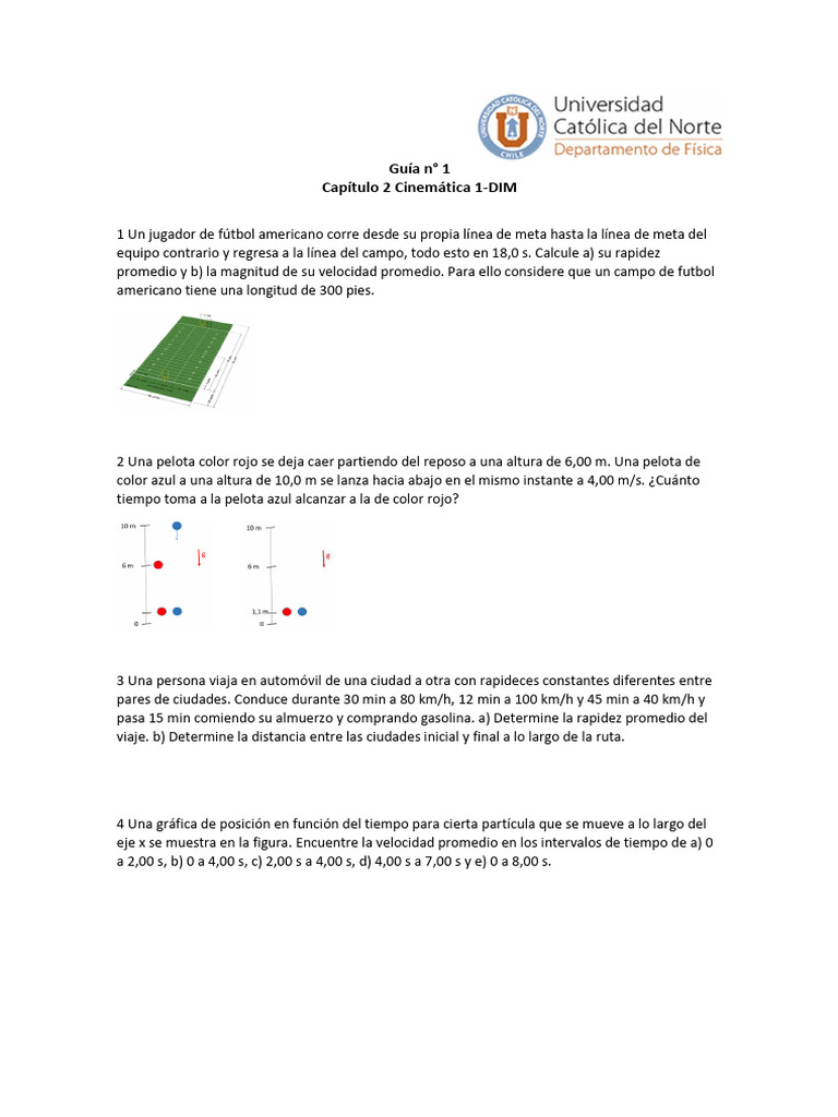 Guía N°2 Cap 2 Mov 1-Dim | PDF