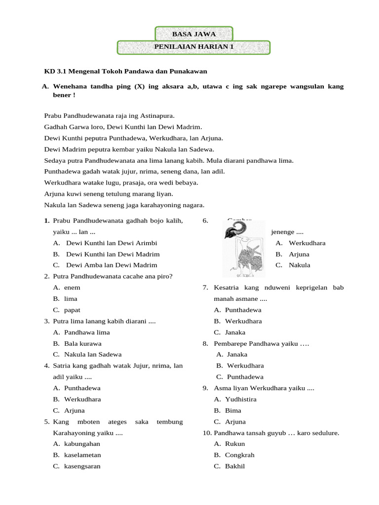 Kelas 2-B.jawa Lph-Pts-Pas SMT 1 - TP 22-23 | PDF