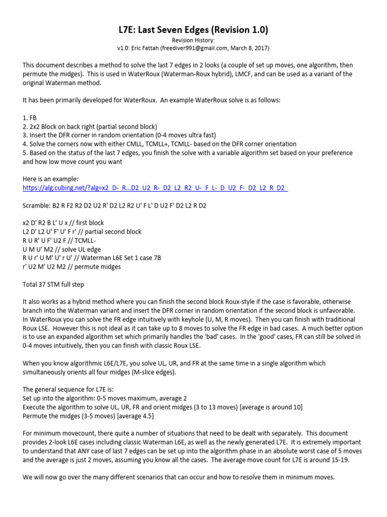 L7E 3x3 Method | PDF
