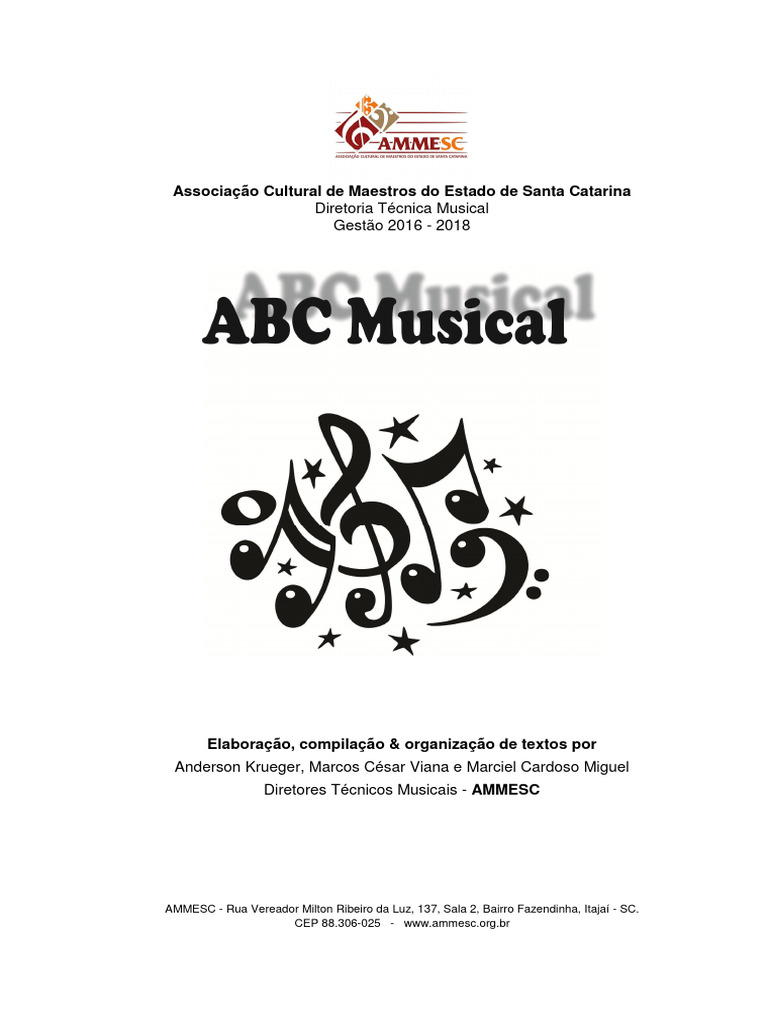 ABC Musical AMMESC Versão Inicial | PDF | Escala (música) | Clave