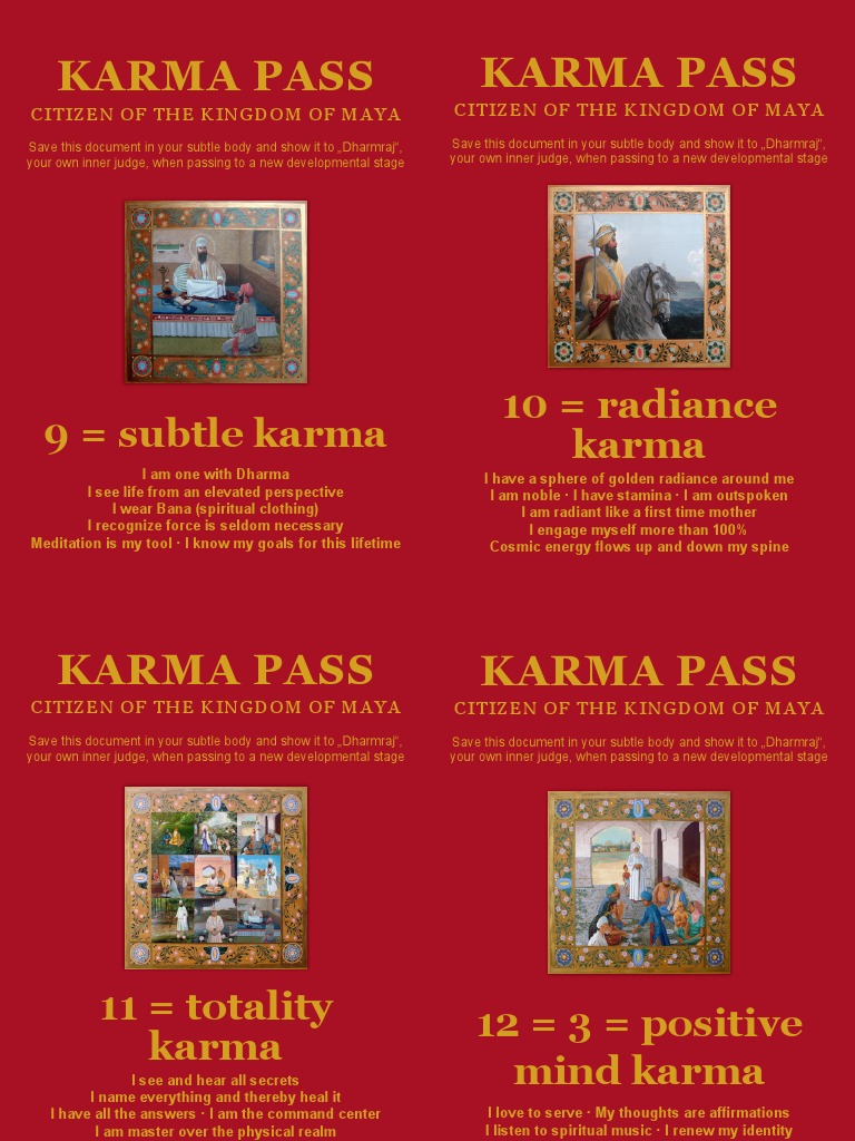 Karma Cards 9-12 | PDF | Karma | Dharma