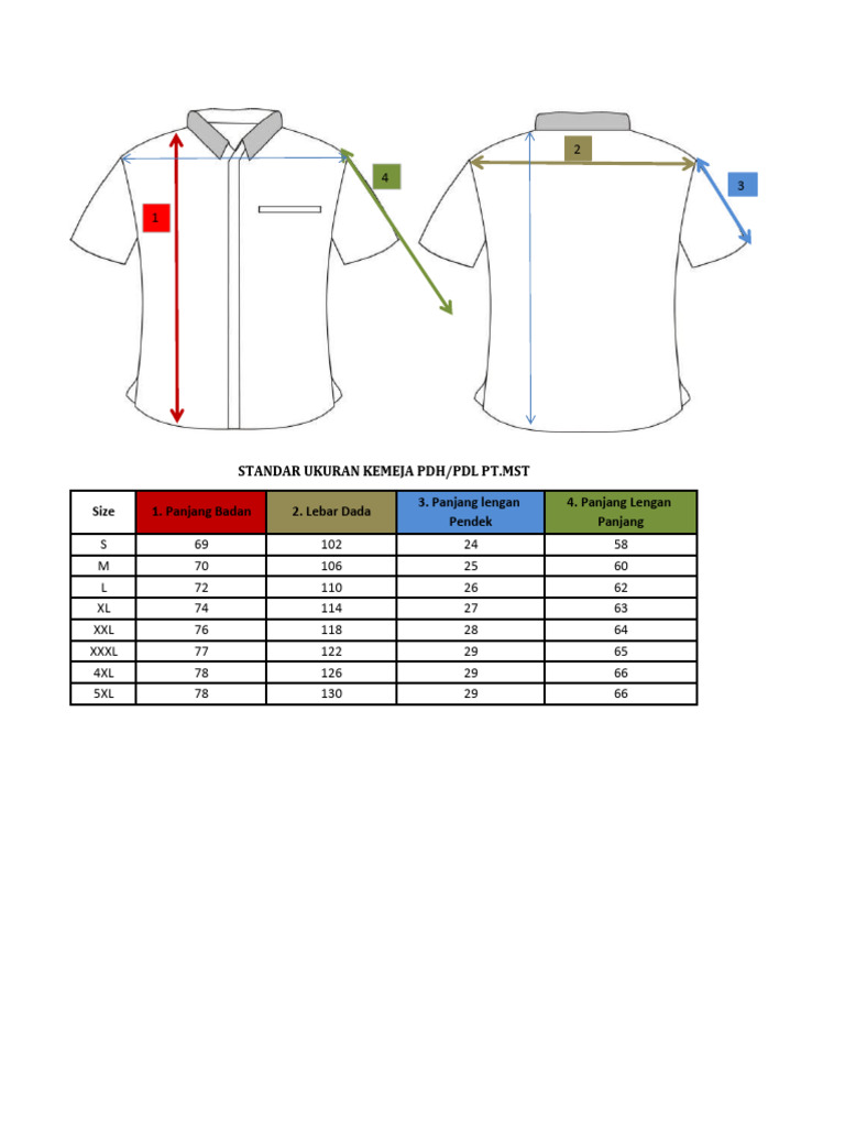 Size Chart Mst-1 | PDF