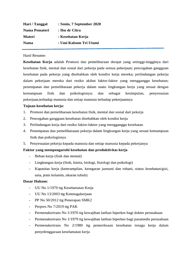 Resume Materi Kesja Umi Kalsum Tri Utami | PDF