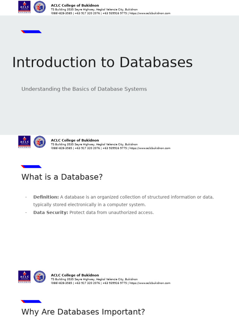 Introduction To Databases | PDF Introduction To Databases | PDF
