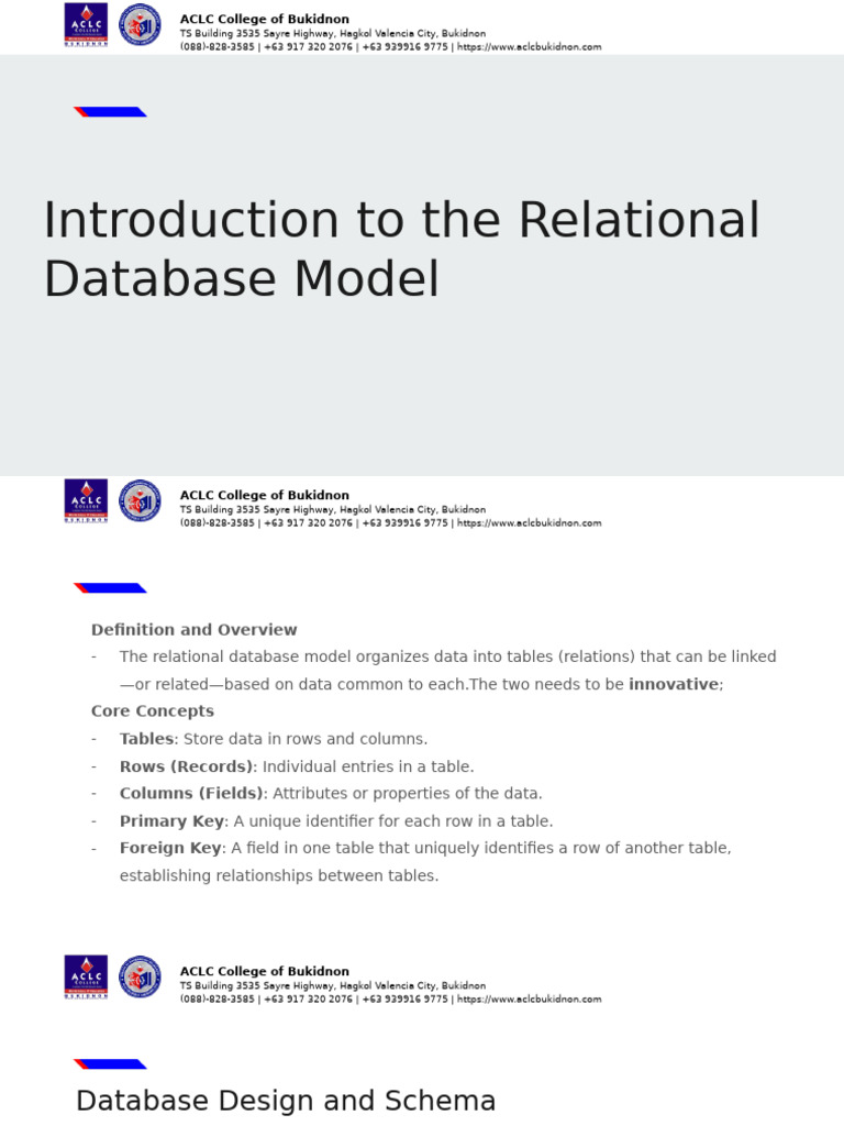Relational Database Model | PDF