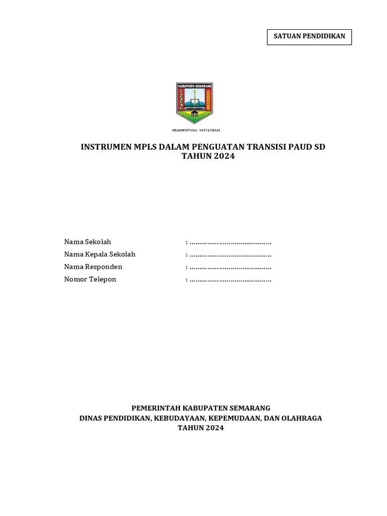 Instrumen - MPLS Penguatan Transisi - Satuan Pendidikan | PDF