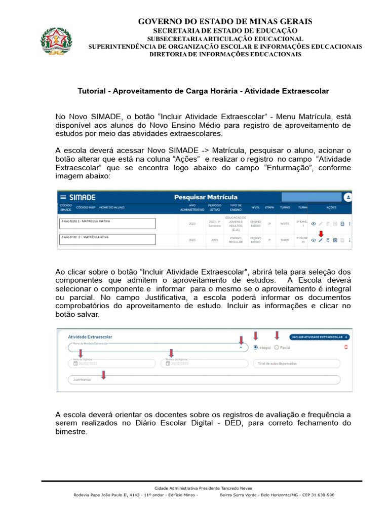 Tutorial Atividade Extraescolar | PDF