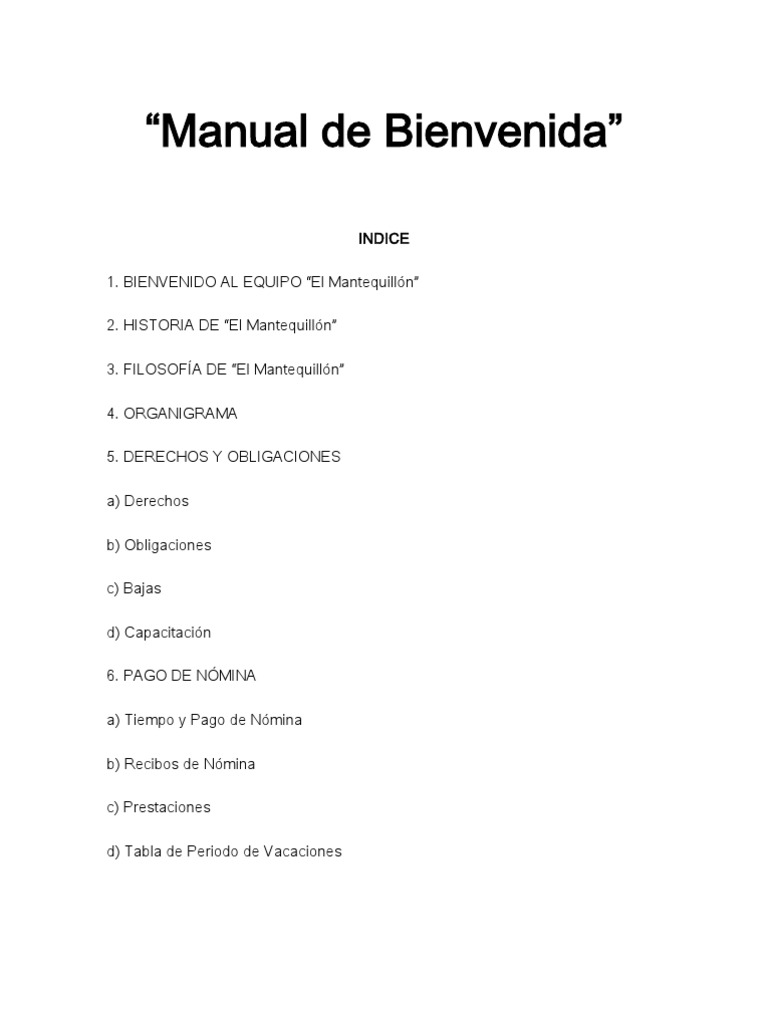 Manual de Bienvenida | PDF | Derecho laboral | Recursos humanos