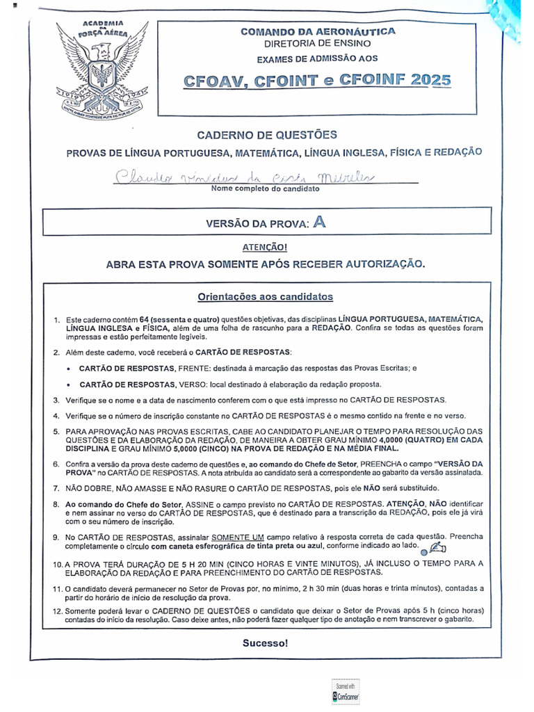 Afa 2024 - Versão A | PDF