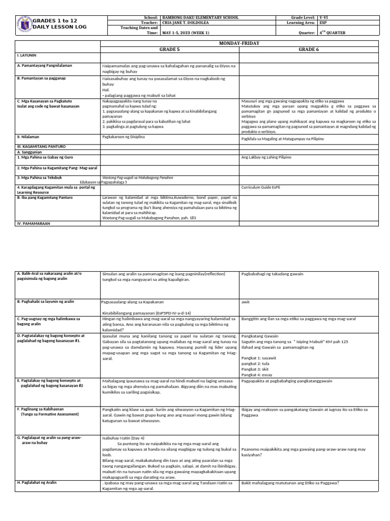 Q4 Multi DLL Esp Week 1 | PDF
