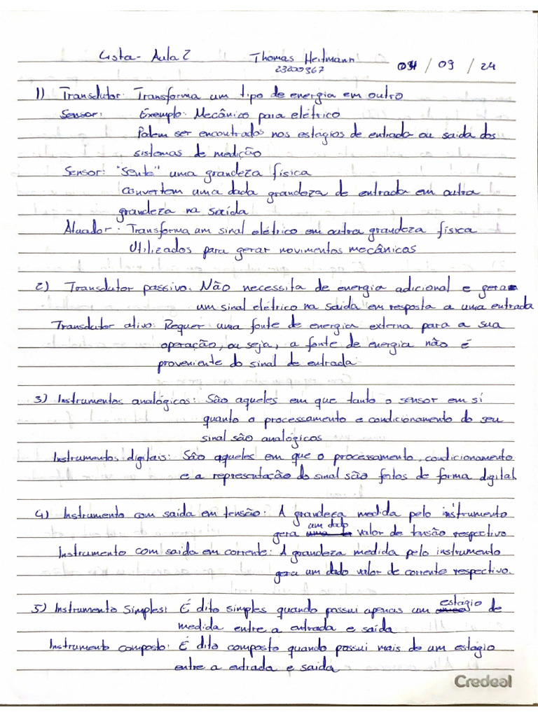 Lista Aula2 Thomas Heitmann | PDF