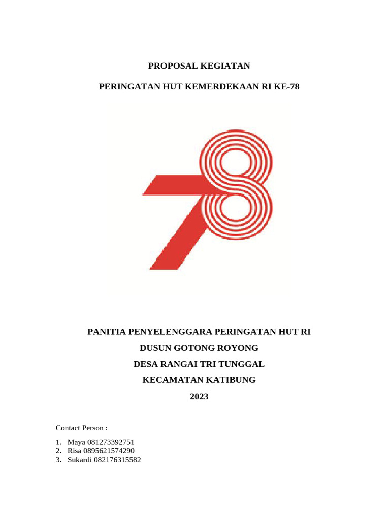Proposal Hut Ri 78 | PDF