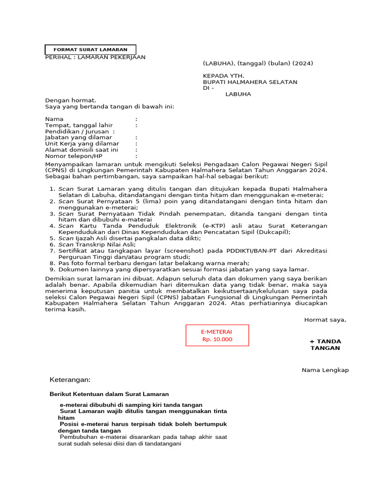 YuZ-2.-FORMAT-SURAT-LAMARAN-CPNS-2024 | PDF