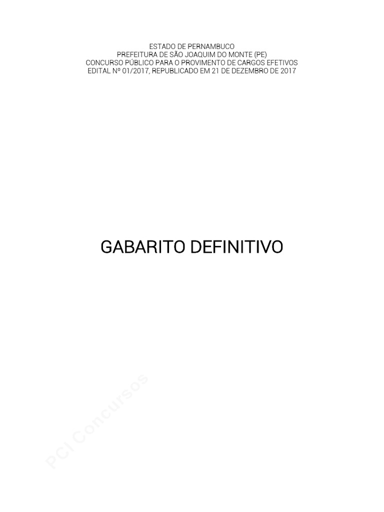 Gabarito Definitivo | PDF