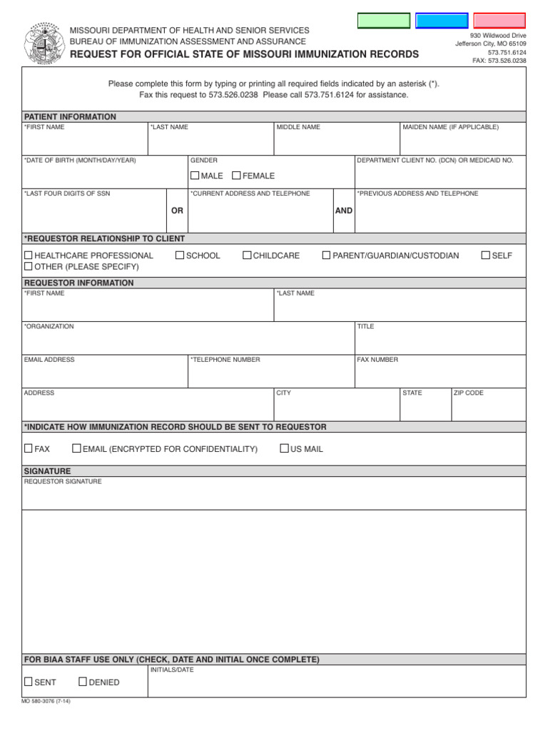 Immunization Record Request | PDF | Service Industries