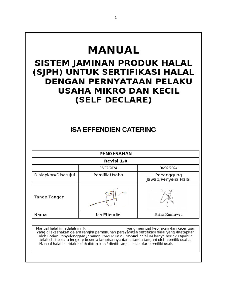 CONTOH Manual SJPH Self Declare | PDF | Wellness
