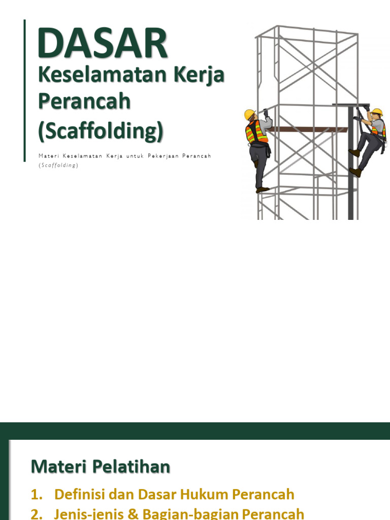 Dasar: Keselamatan Kerja Perancah (Scaffolding) | PDF