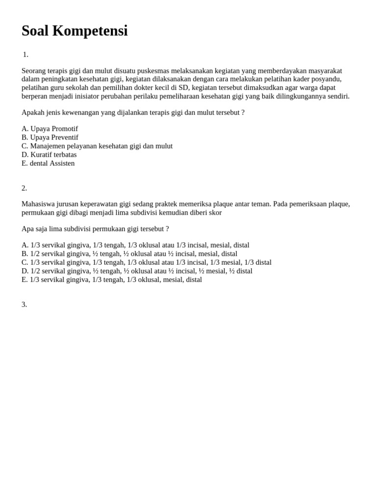 Soal Pembekalan Kompetensi | PDF