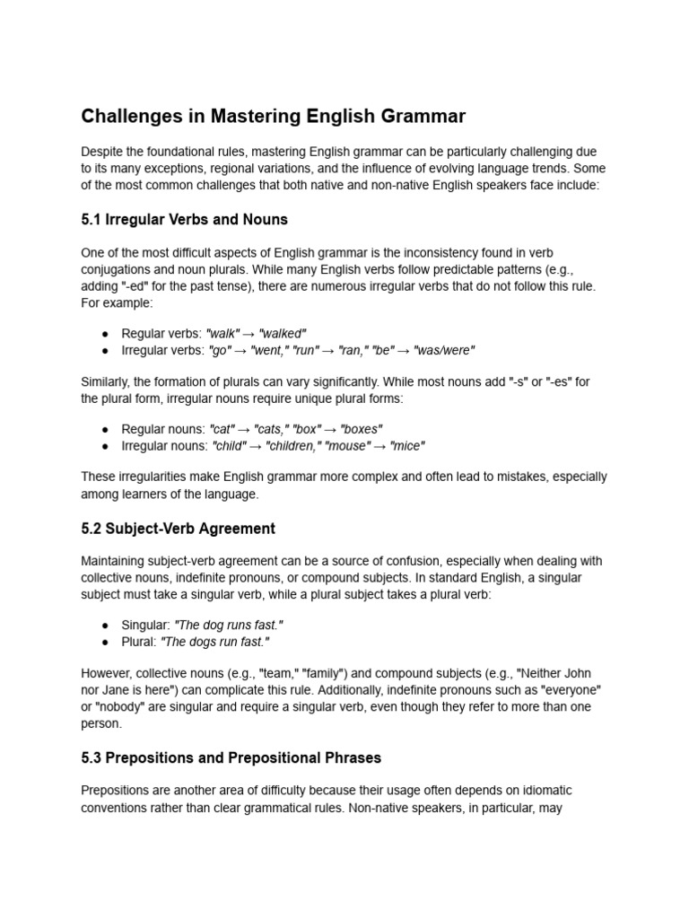Mastering English Grammar Challenges | PDF | English Language ...