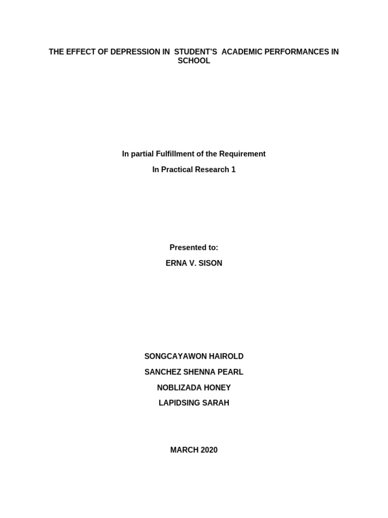 Impact of Depression on Student Grades | PDF | Major Depressive ...