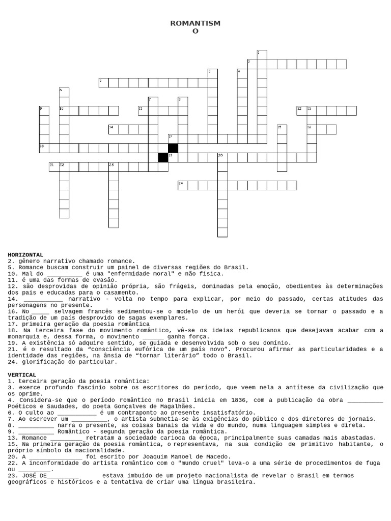 Cruzadinha Romantismo | PDF