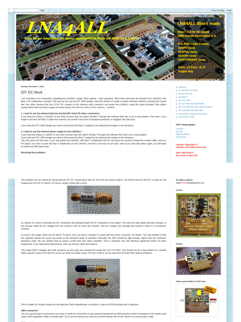 LNA For All - DIY DC Block | PDF