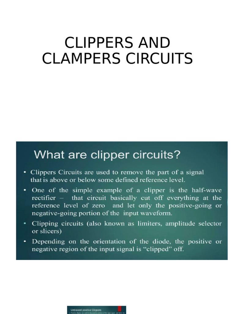 Clippers and Clampers Circuits | PDF